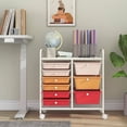 9 Drawers Rolling Cart, Classroom Organizers, Storage Cart with Wheels ...