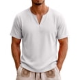 Antinious Men Solid V-Neck Short Sleeve Loose Fitness Work T-Shirts ...