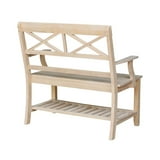 Double X-Back Bench With Arms and Shelf - Walmart.com