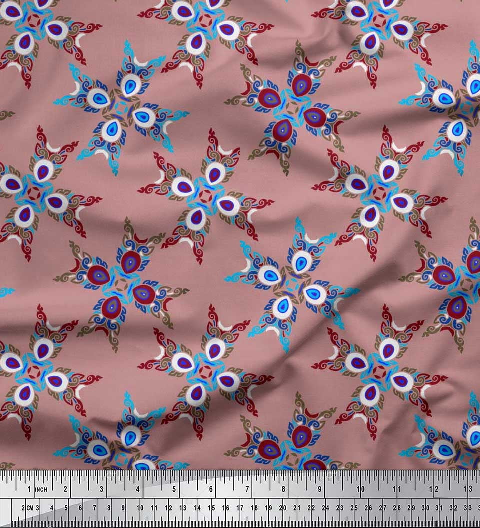 Soimoi Velvet Fabric Tiles Moroccan Print Fabric by The Yard 58 Inch ...