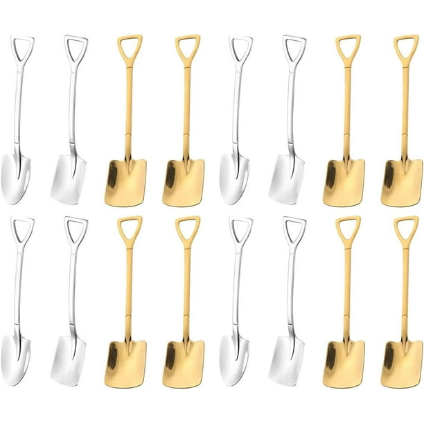 Cake Mix 16 pcs Spade Shovel Spoons Stainless Steel Spoon for Ice Cream ...