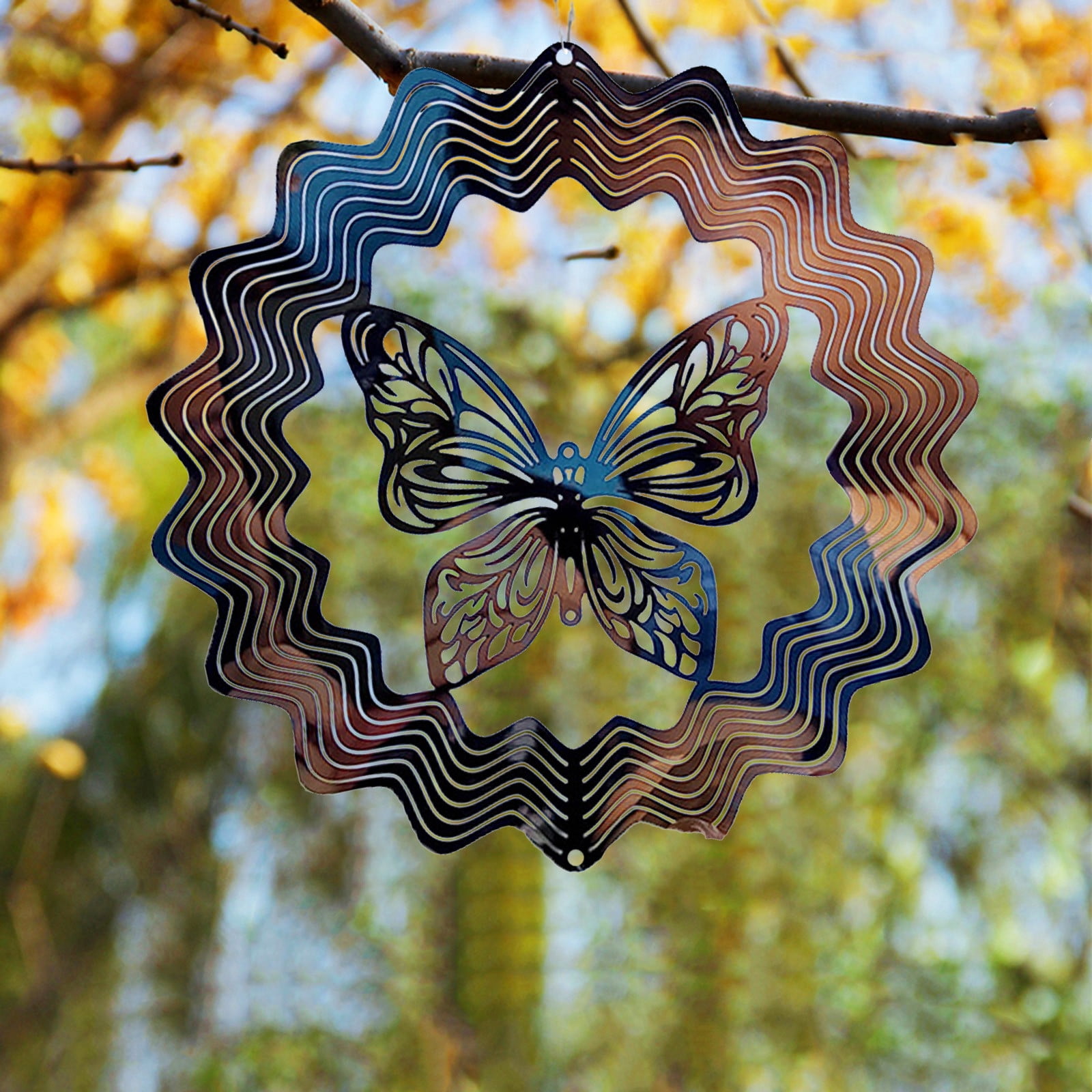 BadyminCSL Metal Wind Spinner-3D Hanging Rotating Wind Chimes Outdoor ...