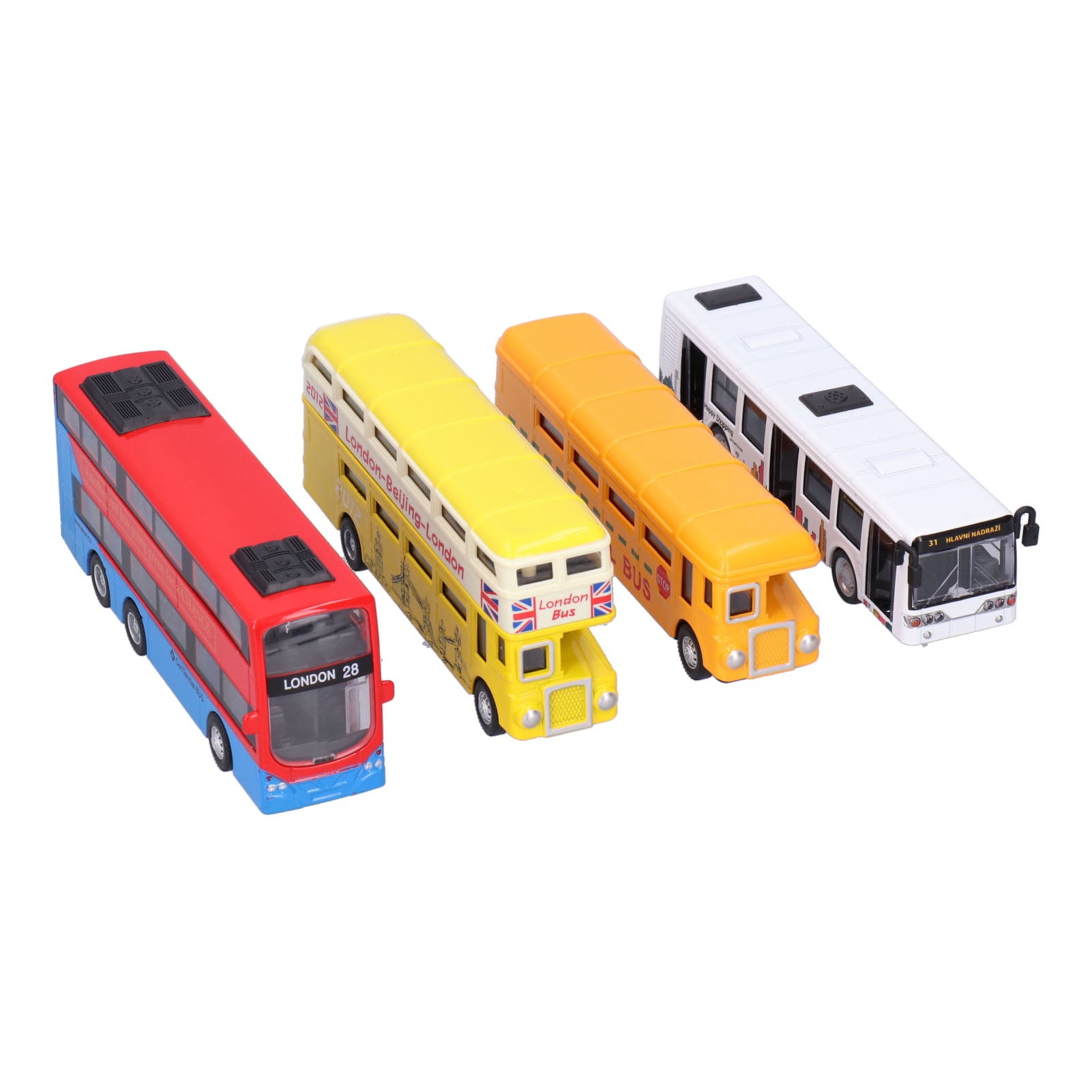 Bus Toy Set, Bus Model Door Opening Design Bus Toy Cartoon Graffiti ...