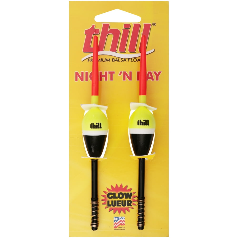 Thill Night N Day Glow Float Fishing Spring Float Yellow Black 3/4 in ...