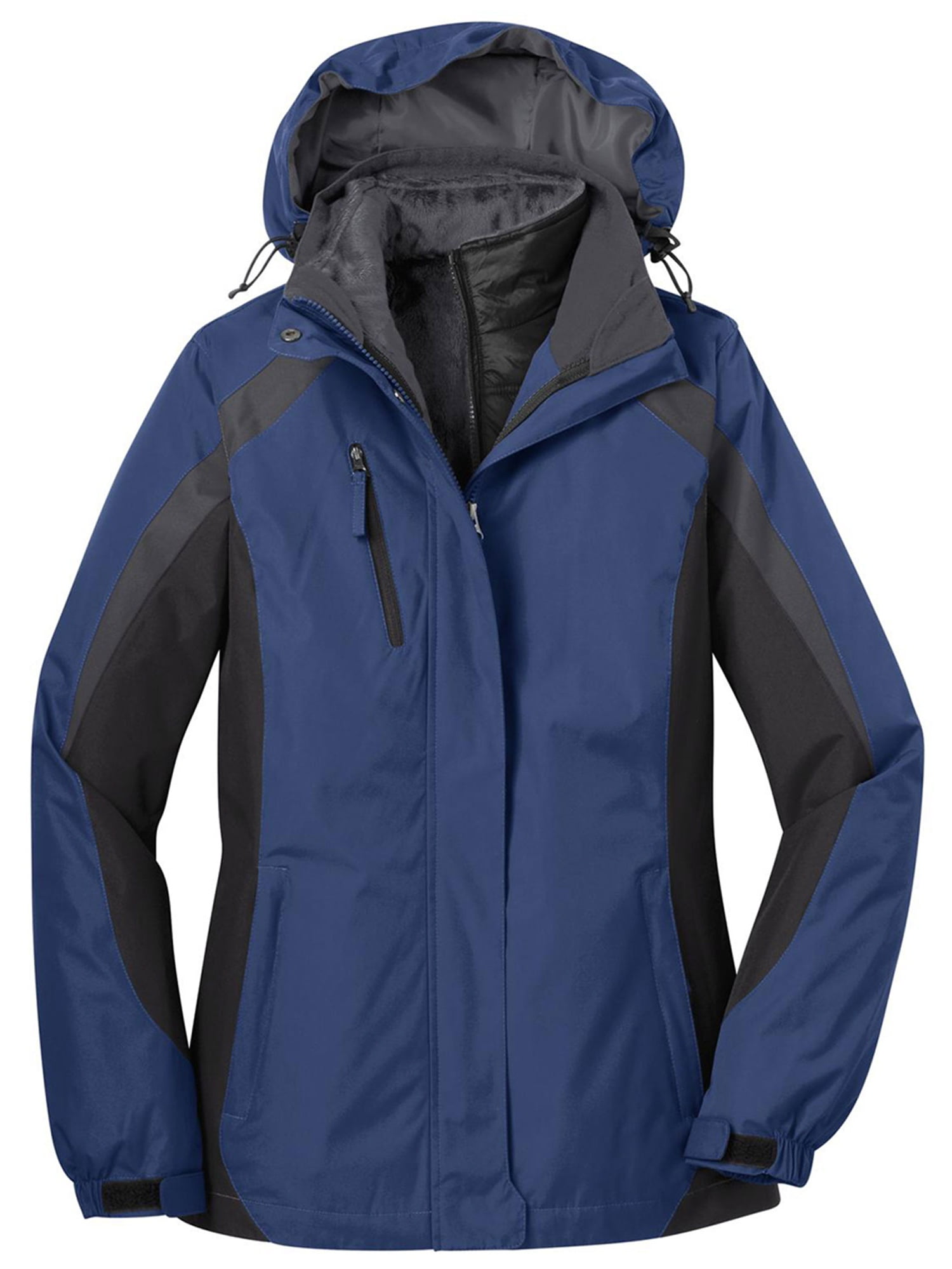 Port Authority Women's Waterproof Colorblock 3-In-1 Jacket_Ad Blu/Blk ...