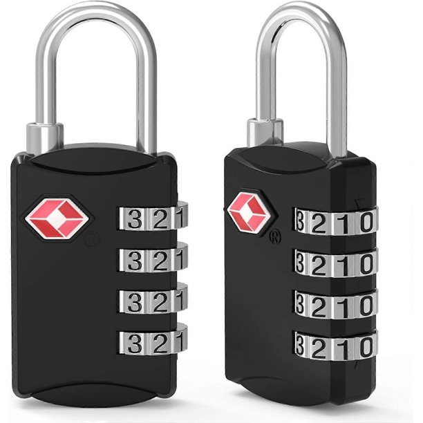 TSA Luggage Locks, [New Version] [2 Packs] 4 Digit Security Padlocks ...