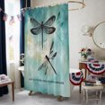 Abstract Dragonfly Pastoral Shower Curtain for Bathroom, Gradient ...