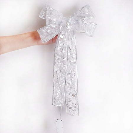 Glowing Christmas Transparent Bow Hanging Pendant Light Up Bow Hanging ...