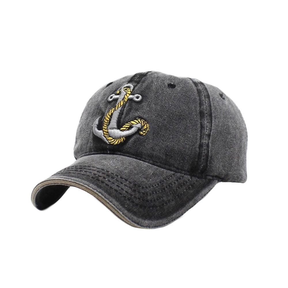 WITHMOONS Anchor Embroidery Washed Cotton Baseball Cap Adjustable Dad ...