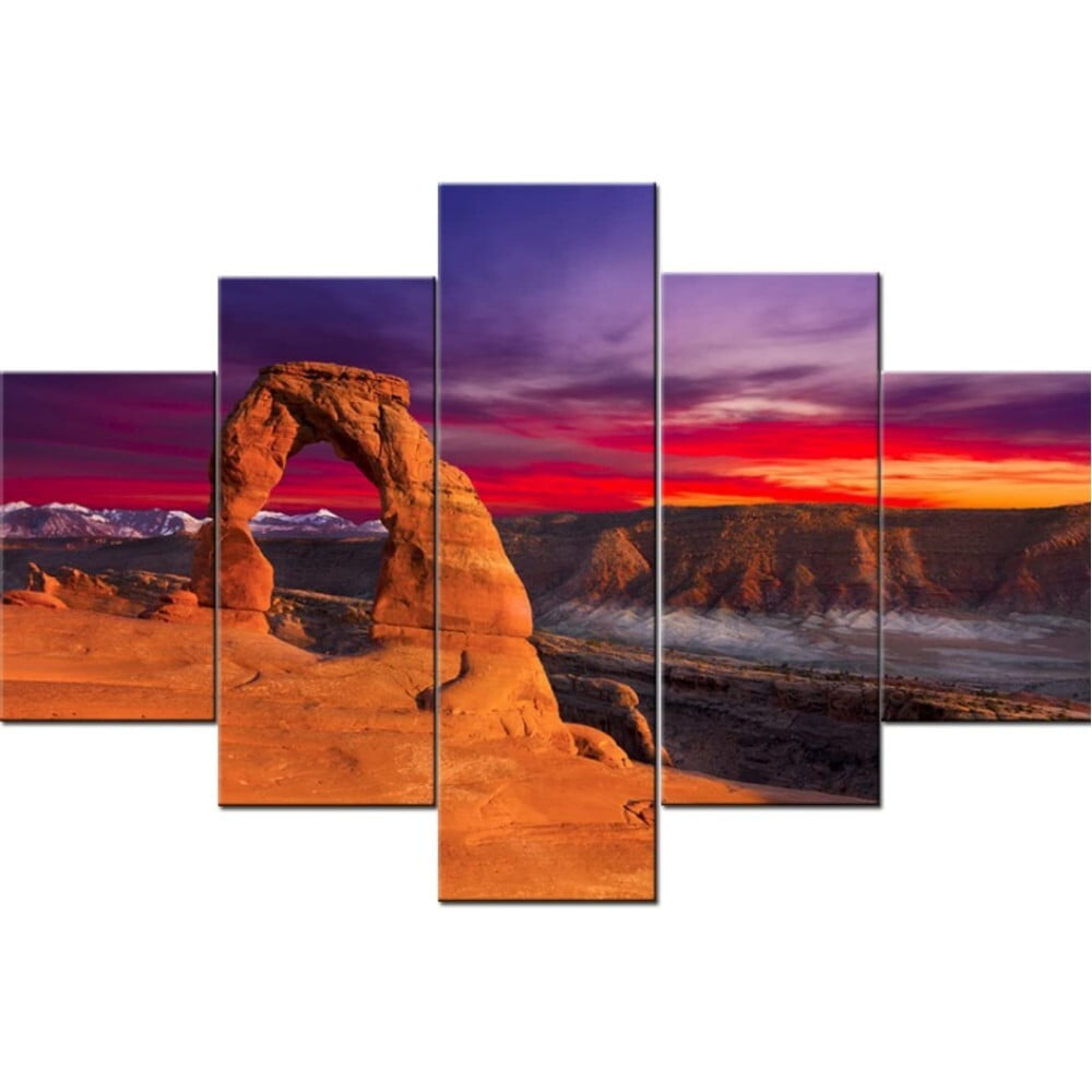 TISHIRON 5PCS Framed Canvas Wall Art Set,50"x24" Delicate Arch Canvas ...