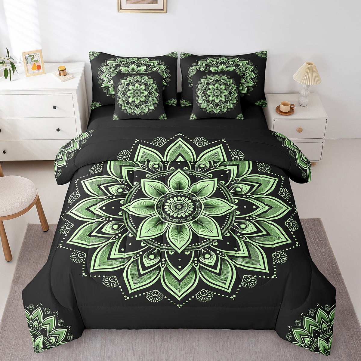 Click here for Yst Hippie Mandala Bedding Queen Size 7pcs Chic Fl... prices