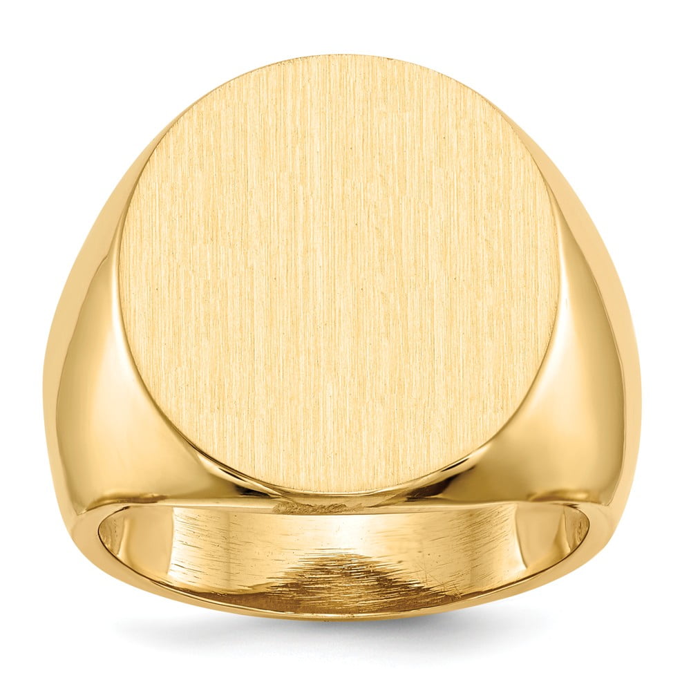 Solid 14k Yellow Gold Men's Engravable Signet Ring (20mm) - Size 11 ...