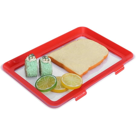 Food Tray Plastic Food Storage Container with Elastic Reusable Locking ...