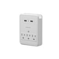 Merkury Innovations 3.1 Amp USB Wall Charger 3-Outlet Extender with 2 ...