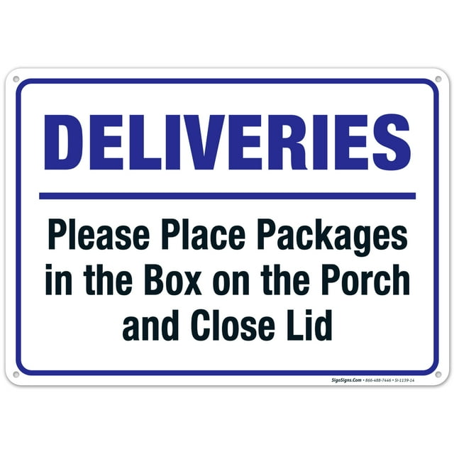 Package Delivery Sign, Please Place Packages in The Box On Porch ...