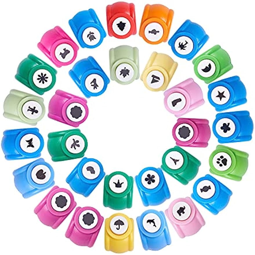 30 Pcs Paper Craft Paper Punch Shaper Punch Mini Handmade Hole Puncher ...