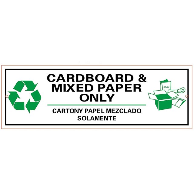 Cardboard and Mixed Paper Only SIGN ( Aluminum,4 x 12) - Walmart.com