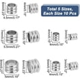304 Stainless Steel Beads Grooved Column Stainless Steel Color 4~8x4~5 ...