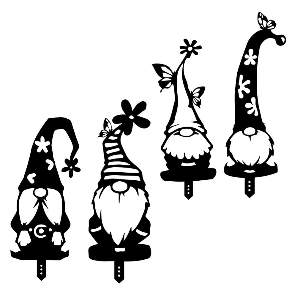 Tssuoun Garden Stake Santa Claus Decoration Yard Art Stake Hollow ...