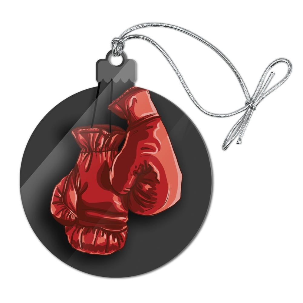 Red Boxing Gloves Boxer Acrylic Christmas Tree Holiday Ornament ...
