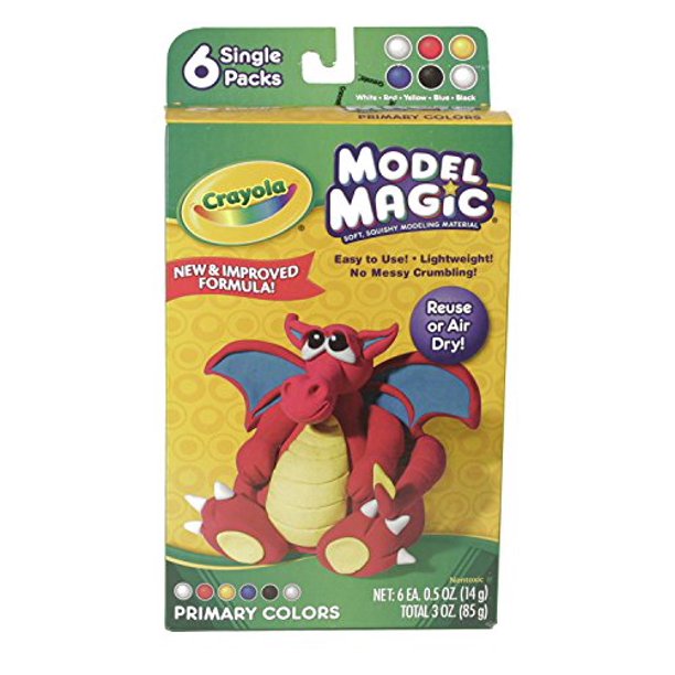 Crayola Model Magic Kids Enjoy Primary Colors, 6 Ct, 3 oz, 6 Pack ...