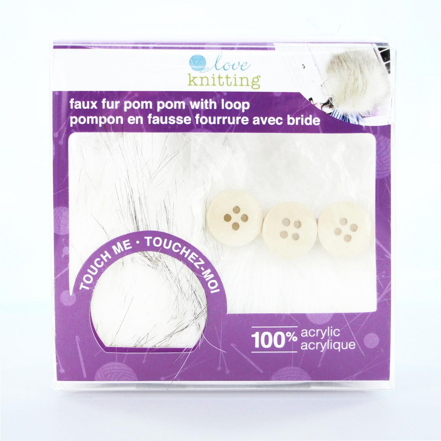 Love Knitting Pom Pom 4" White with Black Tip - 2pcs - Walmart.ca