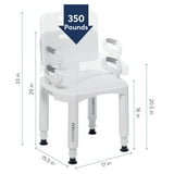Drive Medical Premium Series Shower Chair with Back and Arms for ...