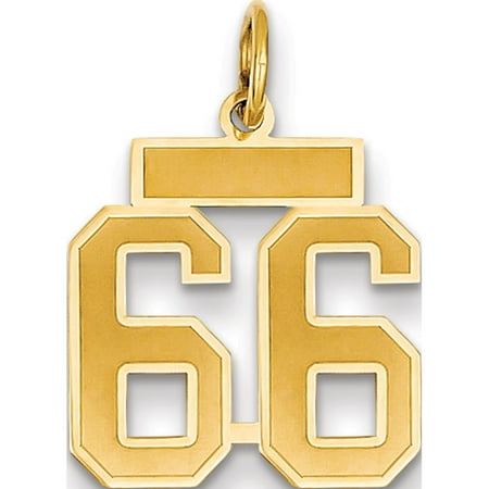 14k Yellow Gold Small Satin Number 66 Pendant / Charm | Walmart Canada
