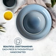 Corelle Stoneware 12-pc Dinnerware Set, Nordic Blue, Solid and Reactive ...