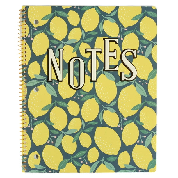 U Style Lemon College Ruled 1 Subject Notebook, 10.5" x 8.5", 80 Sheets ...