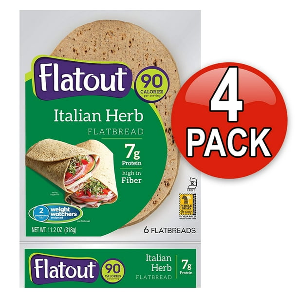 Flatout Light Flatbread Wraps - 90 Calories - 2 Weight Watchers ...
