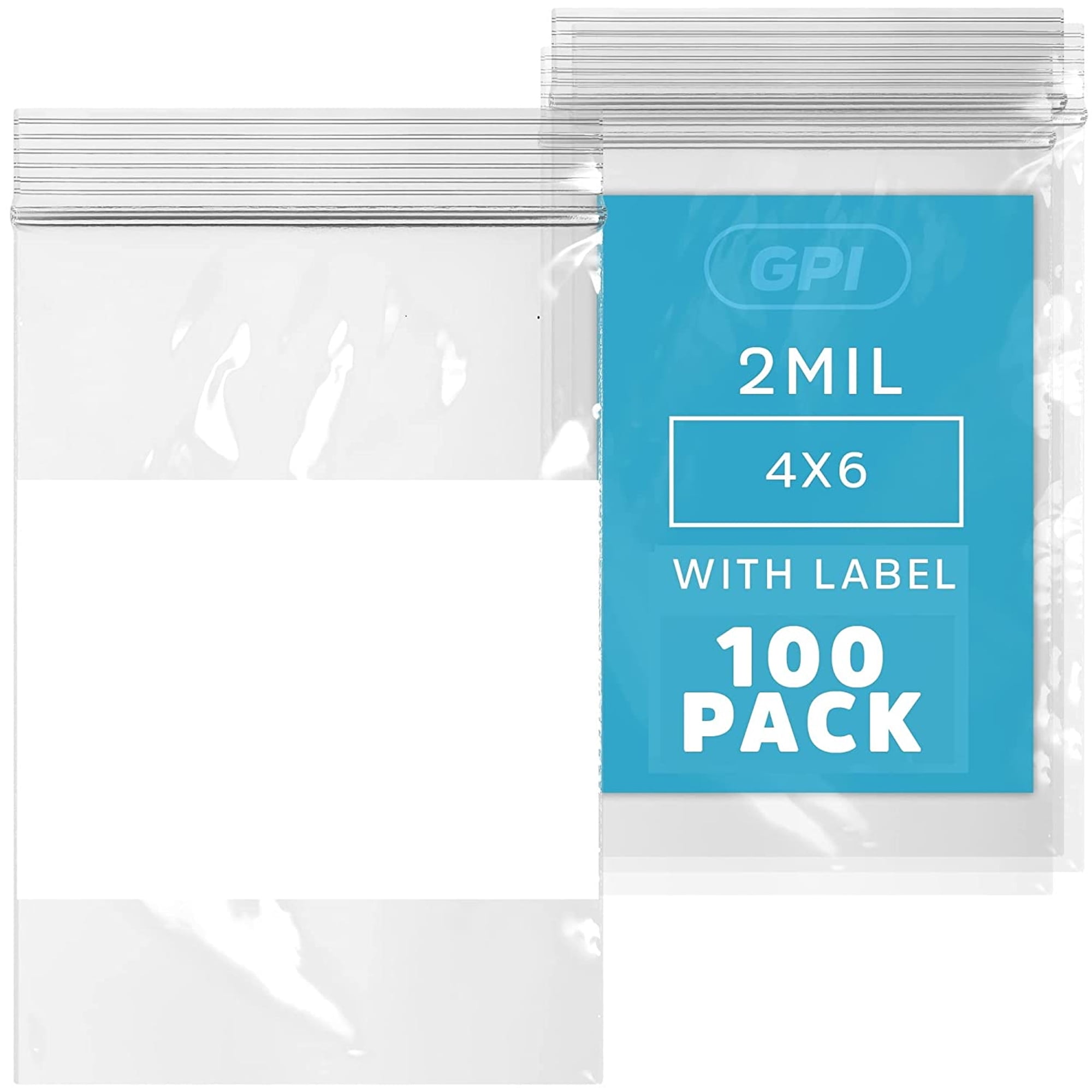 GPI 4” x 6” Heavy Duty Ziplock Bag 2 Mil Clear Resealable Bags with ...