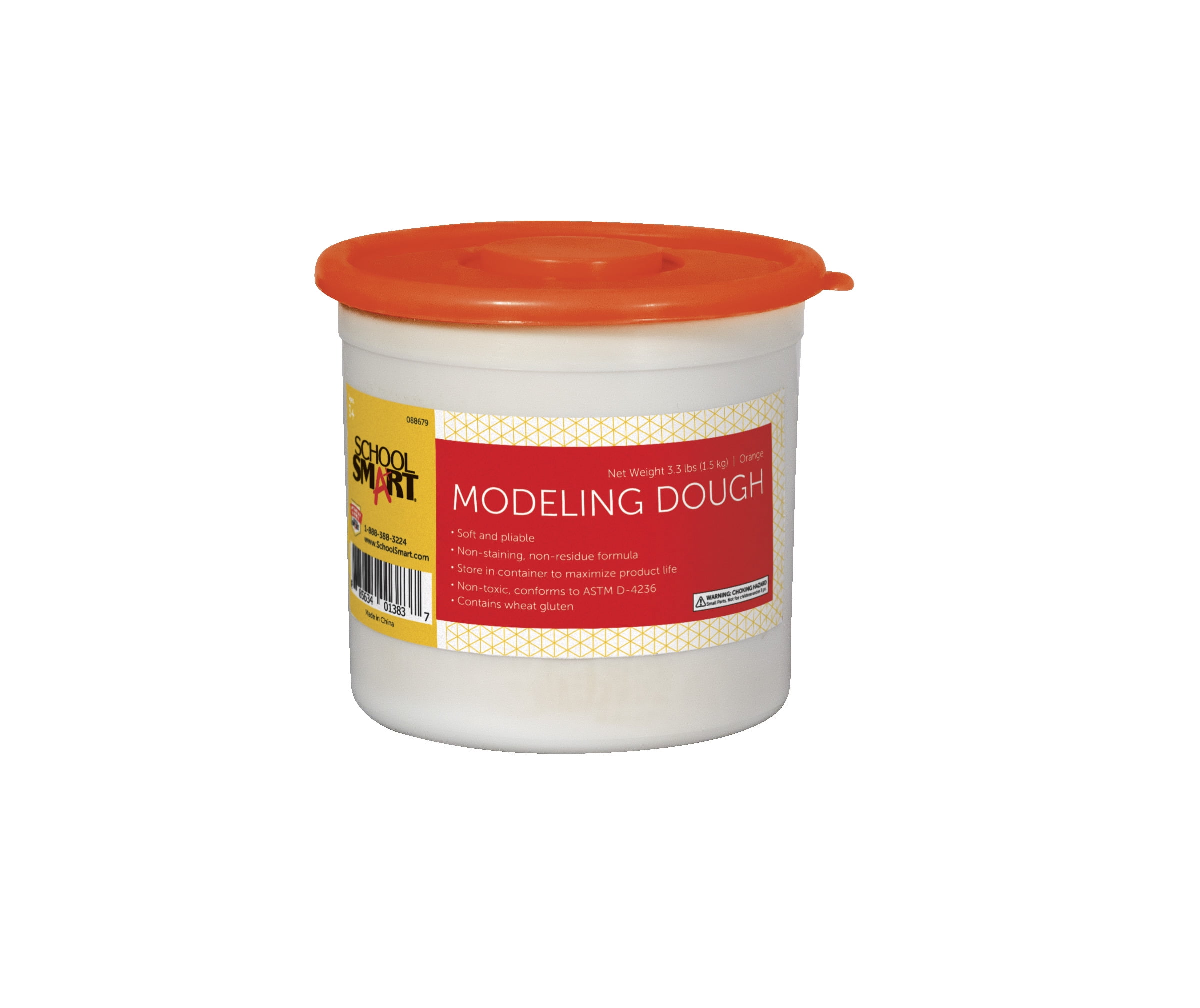 School Smart Non-Toxic Modeling Dough, 3.3 lb Tub, Orange - Walmart.com