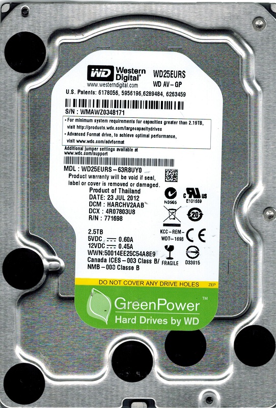 Western Digital WD25EURS-63R8UY0 2.5TB DCM: HARCHV2AAB - Walmart.com