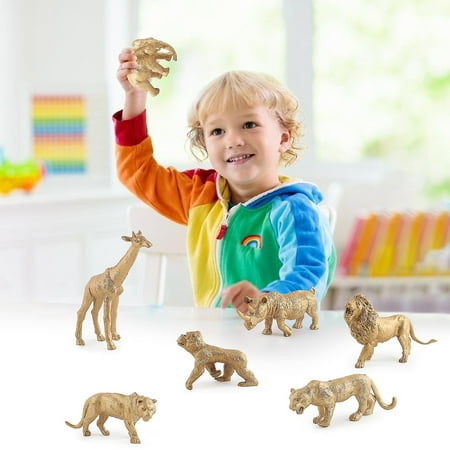 Gold Version Simulation Forest Zoo Model Giraffe Elephant Ornament Gift ...