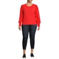 Terra & Sky Women's Plus Size Puff Shoulder Top - Walmart.com