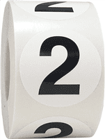 Black Number 2 Circle Stickers | 1.5" Inches Round | 500 Pack - Walmart.com