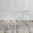 Uptown Club Calypso Transitional Glass Top Console Table in Silver ...