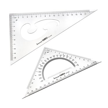 Uxcell 4piece Triangle Ruler Square Set 10cm 30/60 and 45/90 Degrees ...