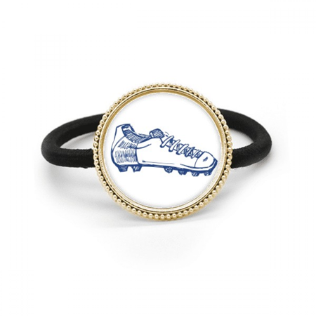 Cartoon Football Shoes Blue Pattern Silver Metal Hair Tie And Rubber ...