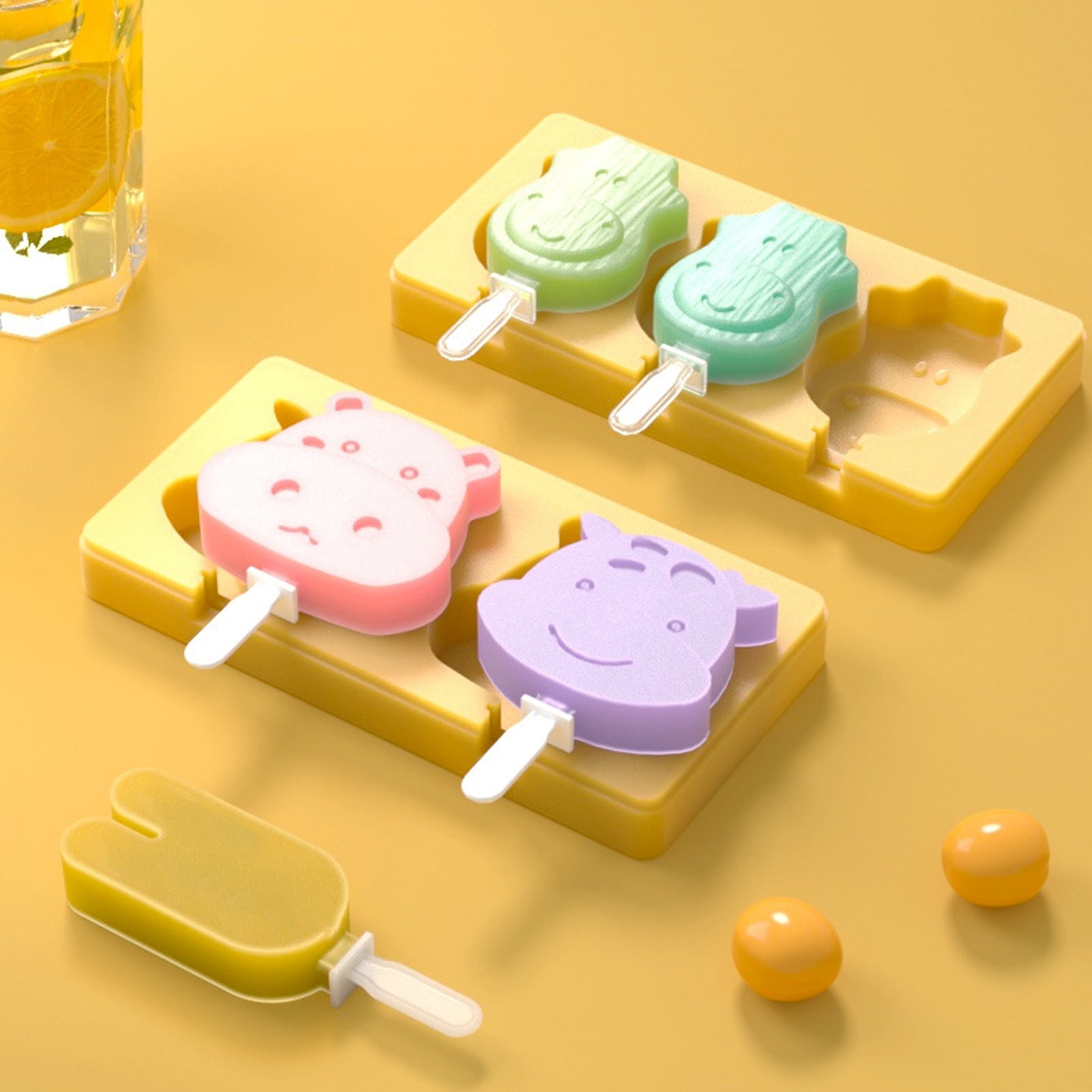 Easy to Clean Ice Cube Mold Set - DIY Ice-Lolly Making Mould - with 3 ...