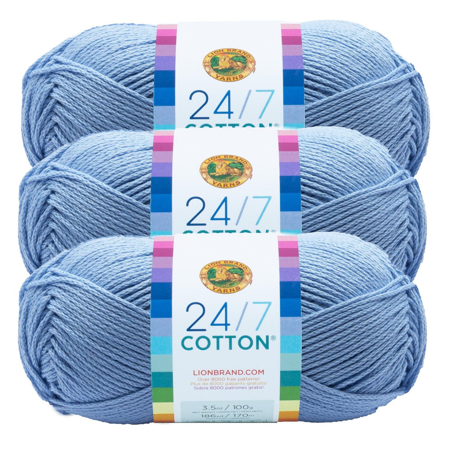 Click here for Lion Brand 24/7 Cotton Yarn #4 Medium/Worsted Cott... prices