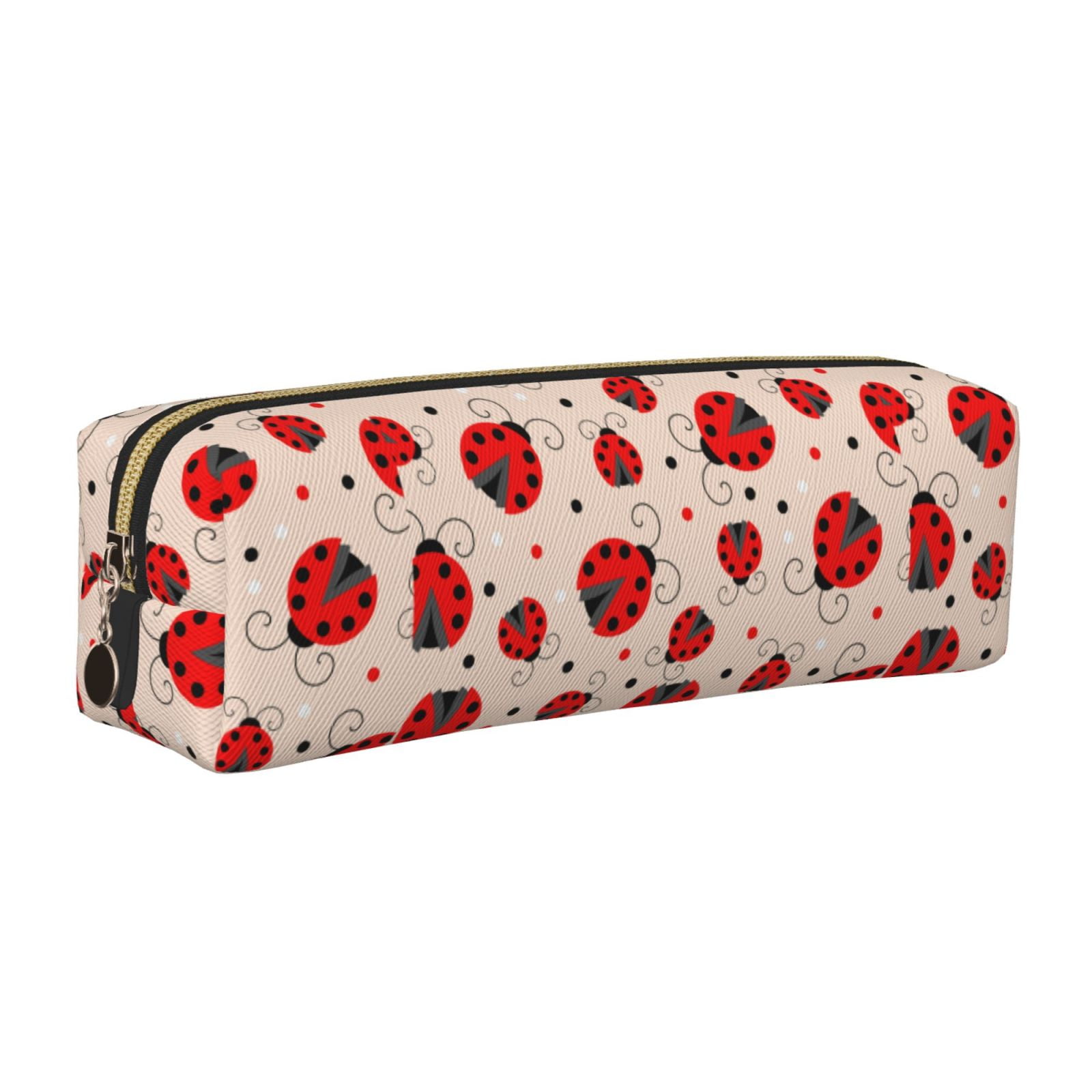 Click here for Vsdgher Red Ladybug Print Leather Pencil Case  Mak... prices
