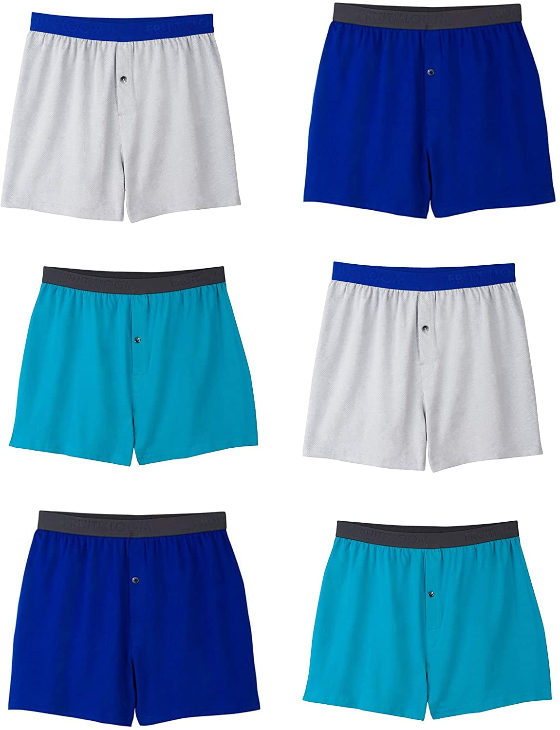 Fruit of the Loom Men's Knit Boxers Breathable Cooling Cotton Micro ...