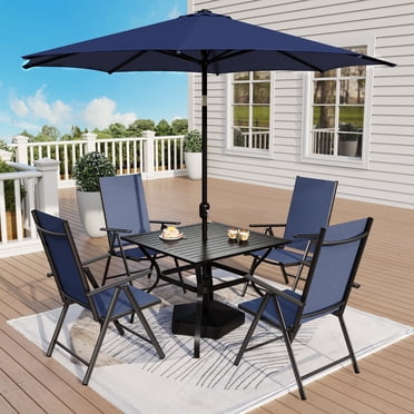 Mainstays Albany Lane 6-Piece Outdoor Patio Dining Set, Blue - Walmart.com