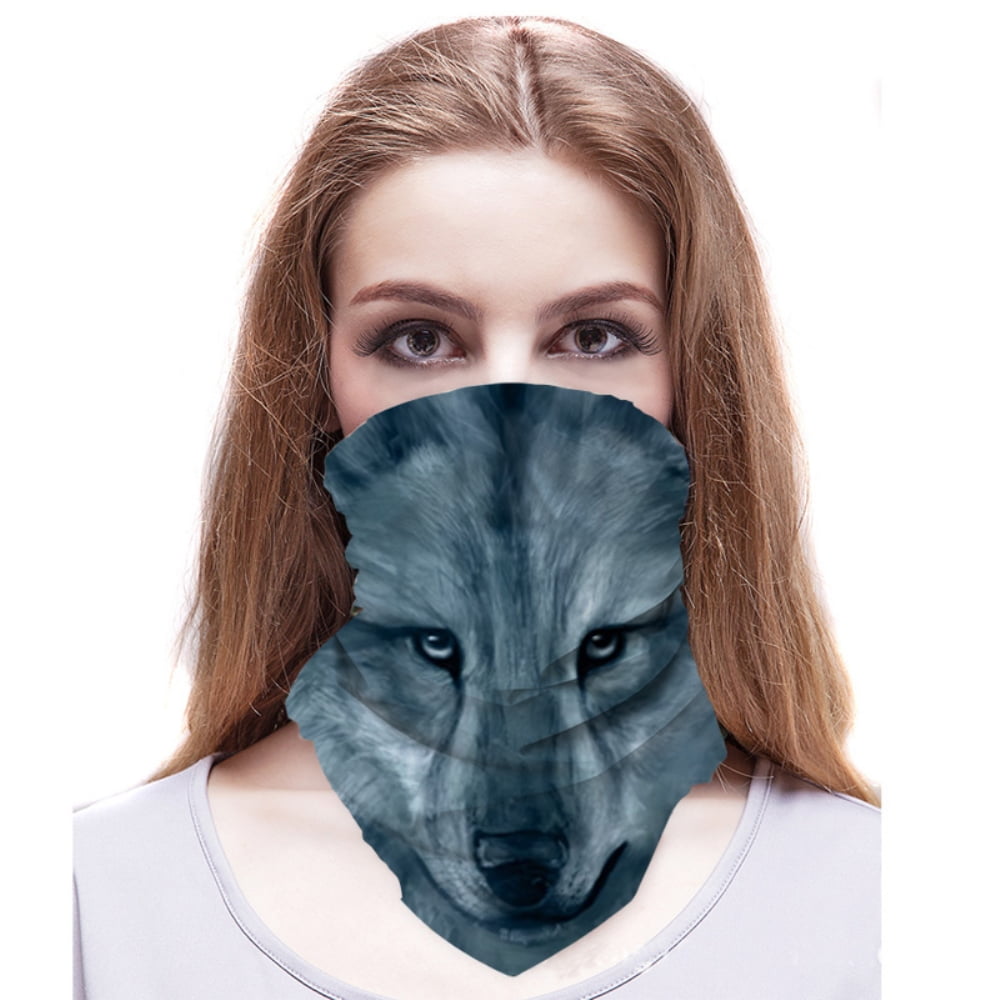 Multifunctional Full Tube Headwear Balaclava Headband Neck Gaiter, Wolf ...