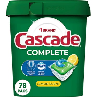 Cascade Total Clean ActionPac Dishwasher Detergent Pacs Lemon Scent ...