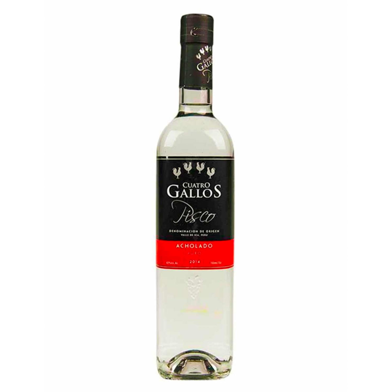 Pack de 6 Pisco Cuatro Gallos Acholado 750 ml Cuatro Gallos Acholado ...
