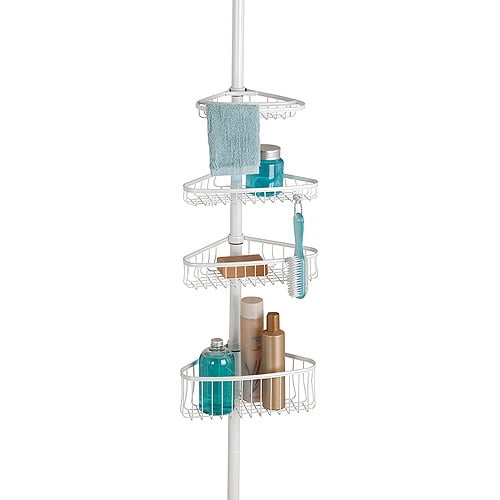 InterDesign York Tension Shower Caddy, Pearl White - Walmart.com ...