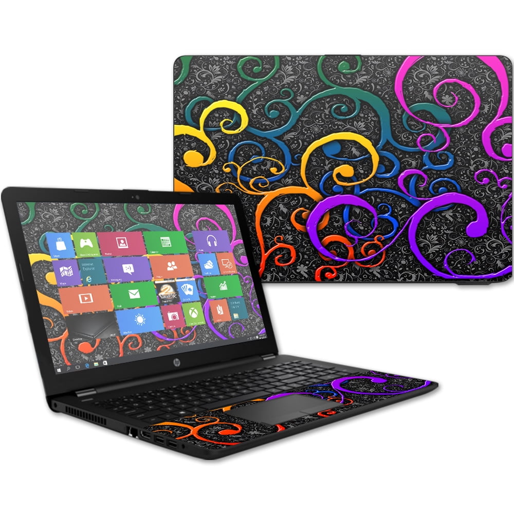 Skin Decal Wrap Compatible With HP 15t Laptop 15.6" (2017) Color Swirls ...